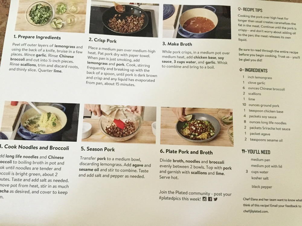 Plated- Eating Well Made Easy: Meal #1
