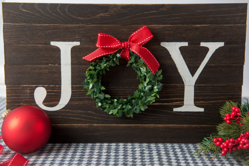 DIY Joy Wood Sign for Christmas - But First, Joy
