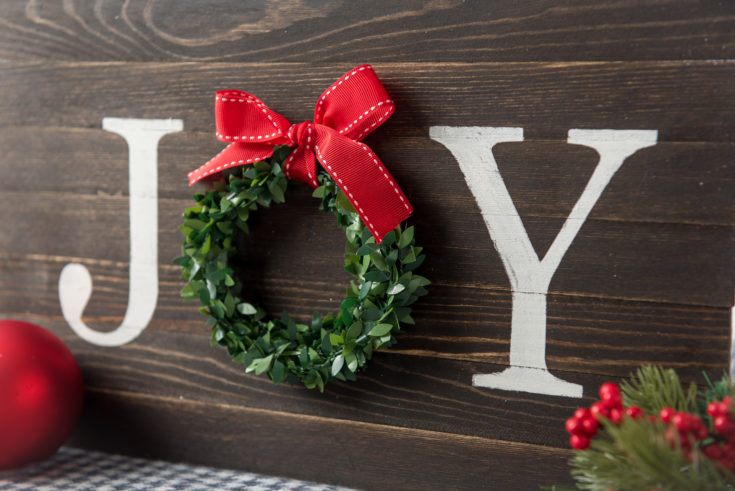 DIY Joy Wood Sign for Christmas - But First, Joy