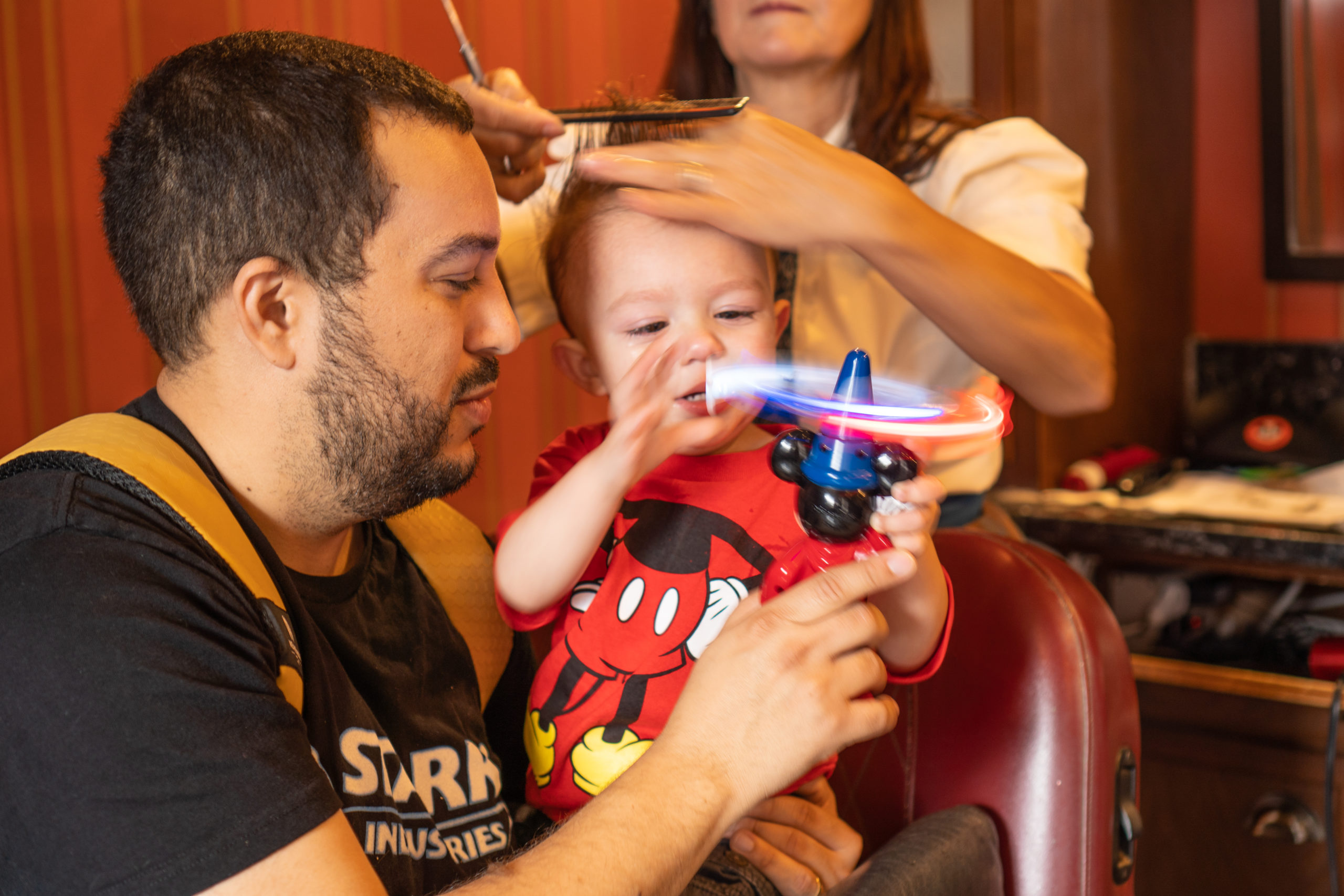 My Son's First Haircut at Disney in the Harmony Barber Shop (Review)