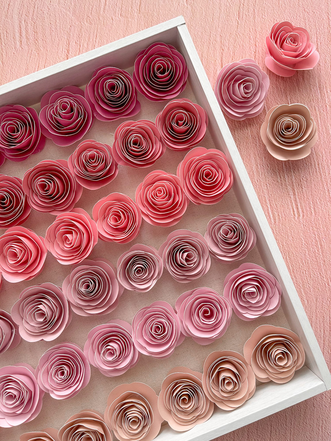 How to Make Paper Flower Shadow Box Decor with Cricut + Free SVG