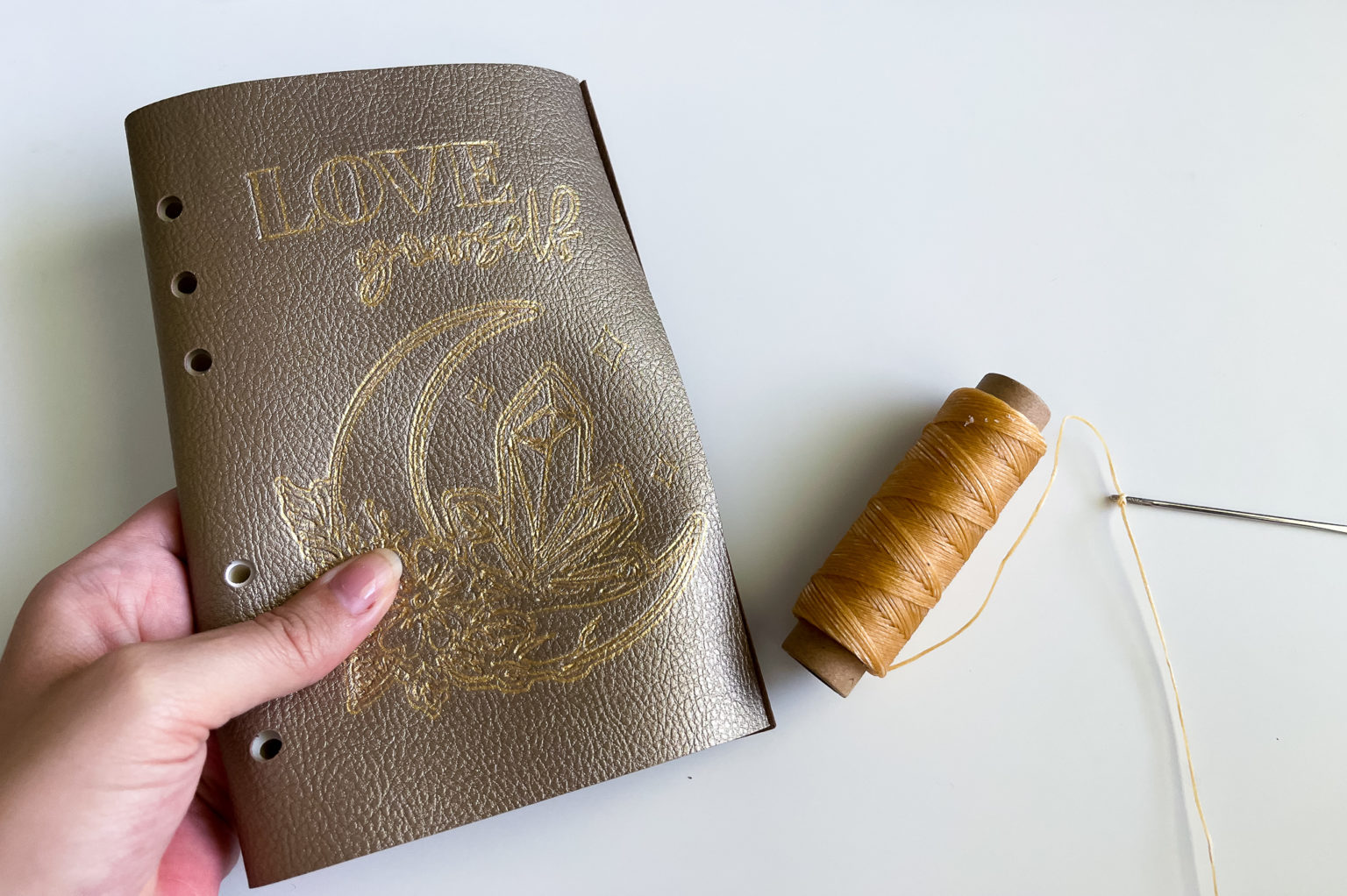 How To Make a Homemade Leather Journal with Cricut Maker 3 - But First, Joy